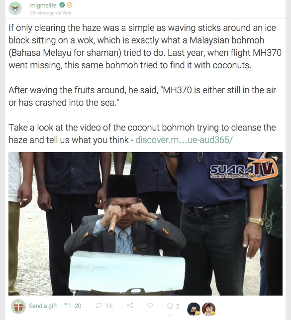 MH370 coconut bomoh back to solve the haze issue - Alvinology
